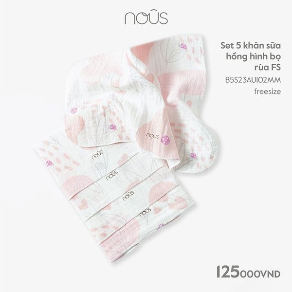 Set 5 khăn sữa hồng hình bọ rùa FS– noûs