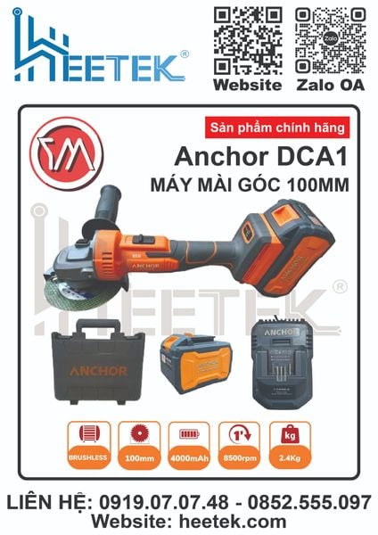 Anchor DCA1 Máy mài, cắt dùng pin động cơ không chổi than, công suất c ...