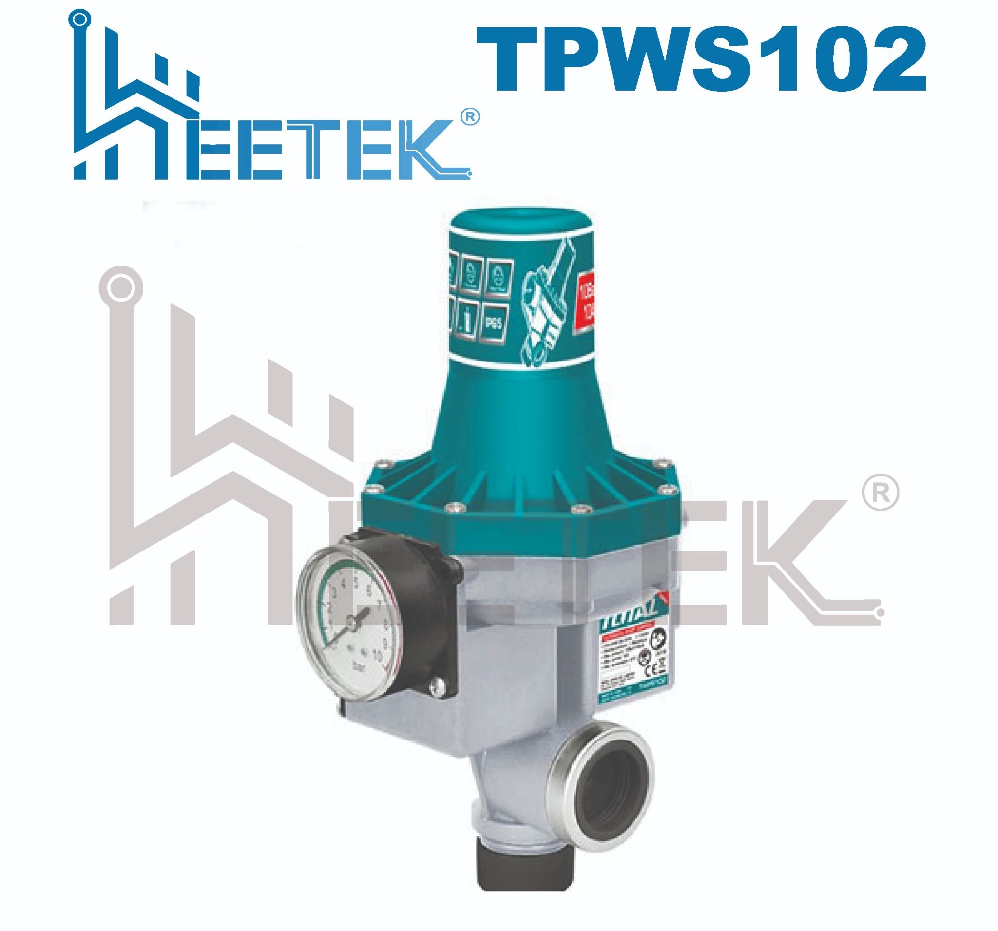 TOTAL TWPS102 RELAY BƠM NƯỚC TỰ ĐỘNG BẰNG ÁP SUẤT, CÓ ĐỒNG HỒ HIỂN THỊ ...