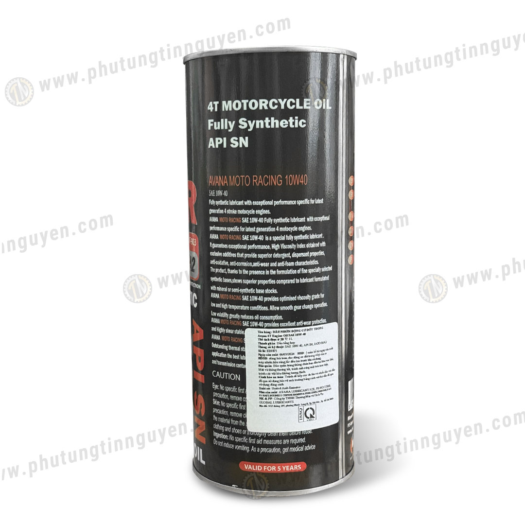 Nhớt động cơ đốt trong Avana 4T Motorcycle 10W40 Fully Synthetic 1000m