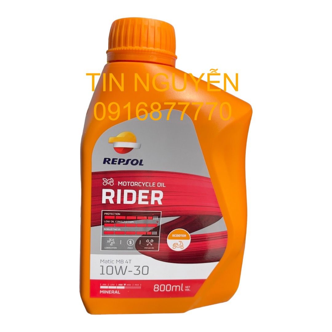 Nhớt xe ga Repsol Rider 10W30 800ML kèm nhớt lap Repsol chính hãng