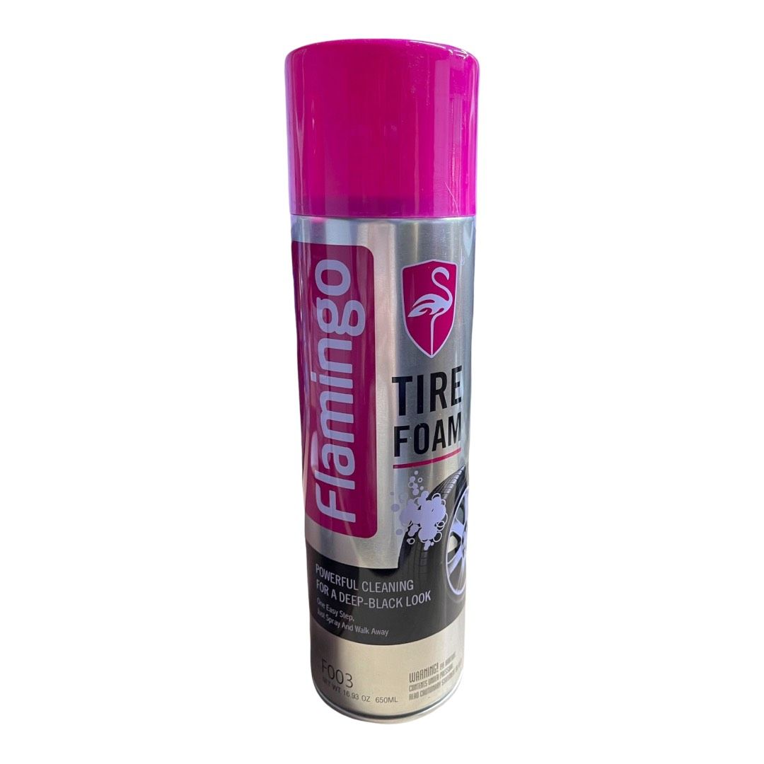 Dung dịch làm sạch dưỡng lốp xe, nhựa nhám 2 Trong 1 Flamingo Tire Foa