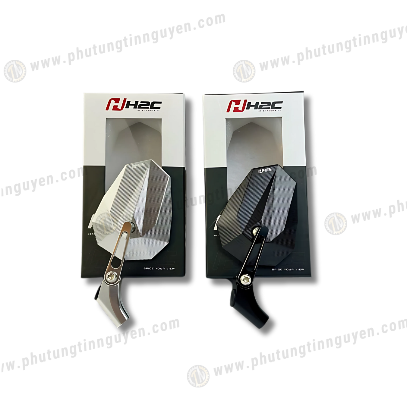 Kiếng chiếu hậu H2C V5 hàng chính hãng màu đen, bạc