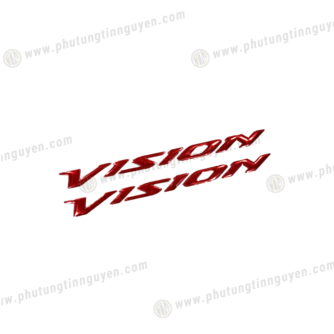 Tem chữ nổi Vision đời mới 2014 2015 2016 2017 2018 2019 2020 đỏ ( 01