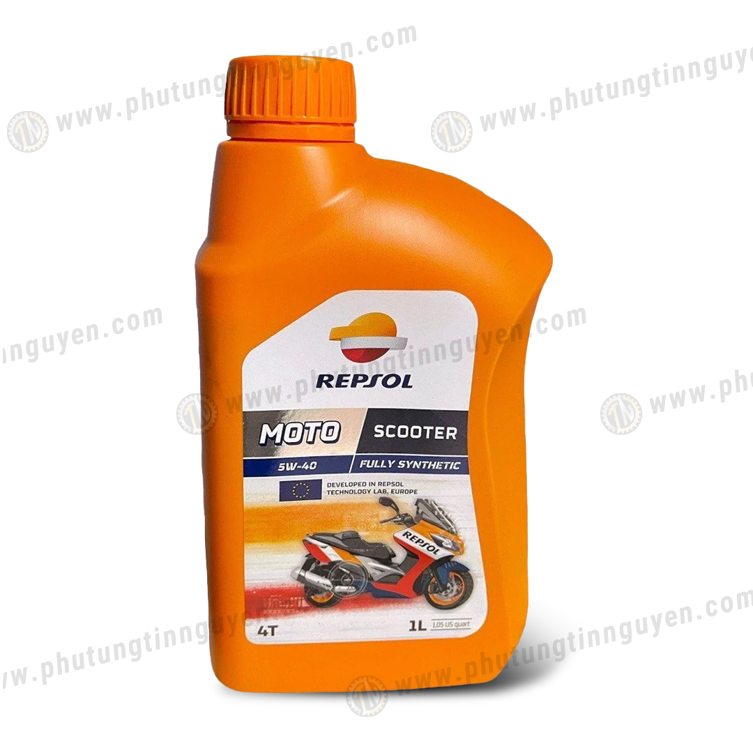 Nhớt xe ga Repsol Scooter 5W40 tổng hợp toàn phần chính hãng 1 Lít