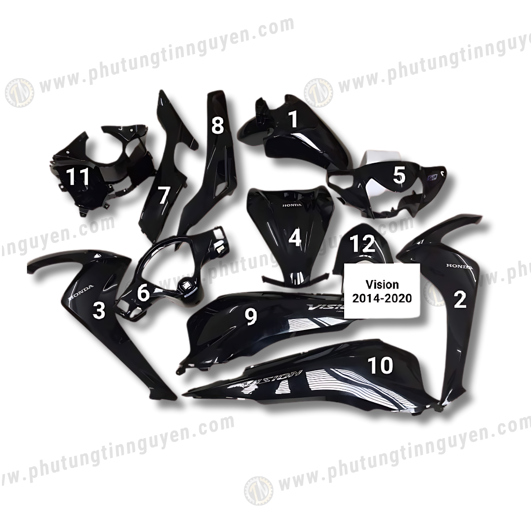 dàn áo vision vs 110 2015 2016 2017 2018 2019 màu đen bóng xài ổ khoá ...