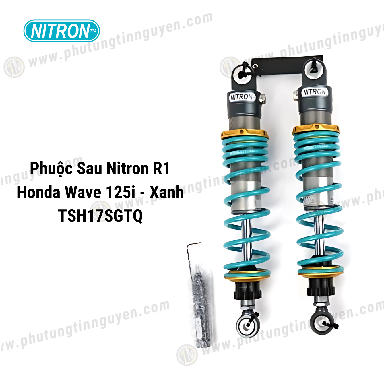 Phuộc Sau Nitron R1 Honda Wave 125i - Xanh TSH17SGTQ Nitron Japan