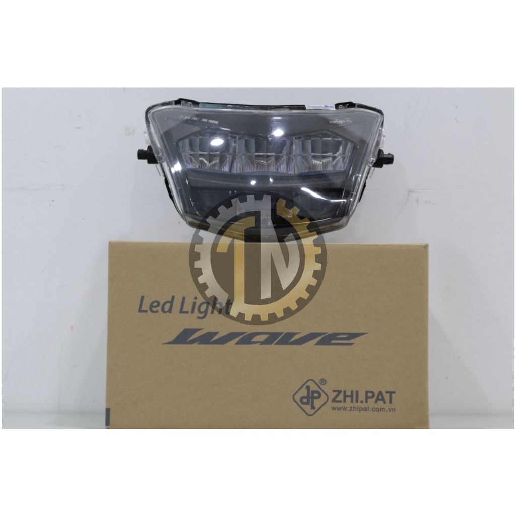 Đèn pha Led 2 tầng ZHIPAT chính hãng màu đen cho Wave Alpha, Wave S, W