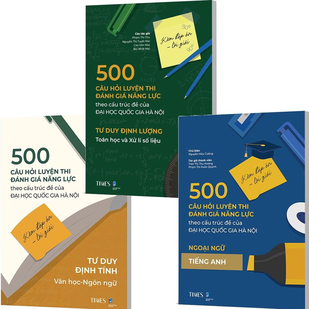 Combo 3 Quyển: 500 Câu Hỏi Luyện Thi Đánh Giá Năng Lực - Đại Học Quốc – Bến Nghé Books