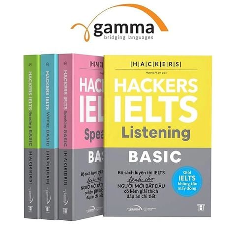 Combo 4 quyển Hacker IELTS Basic (Speaking + Listening + Reading + Wri ...
