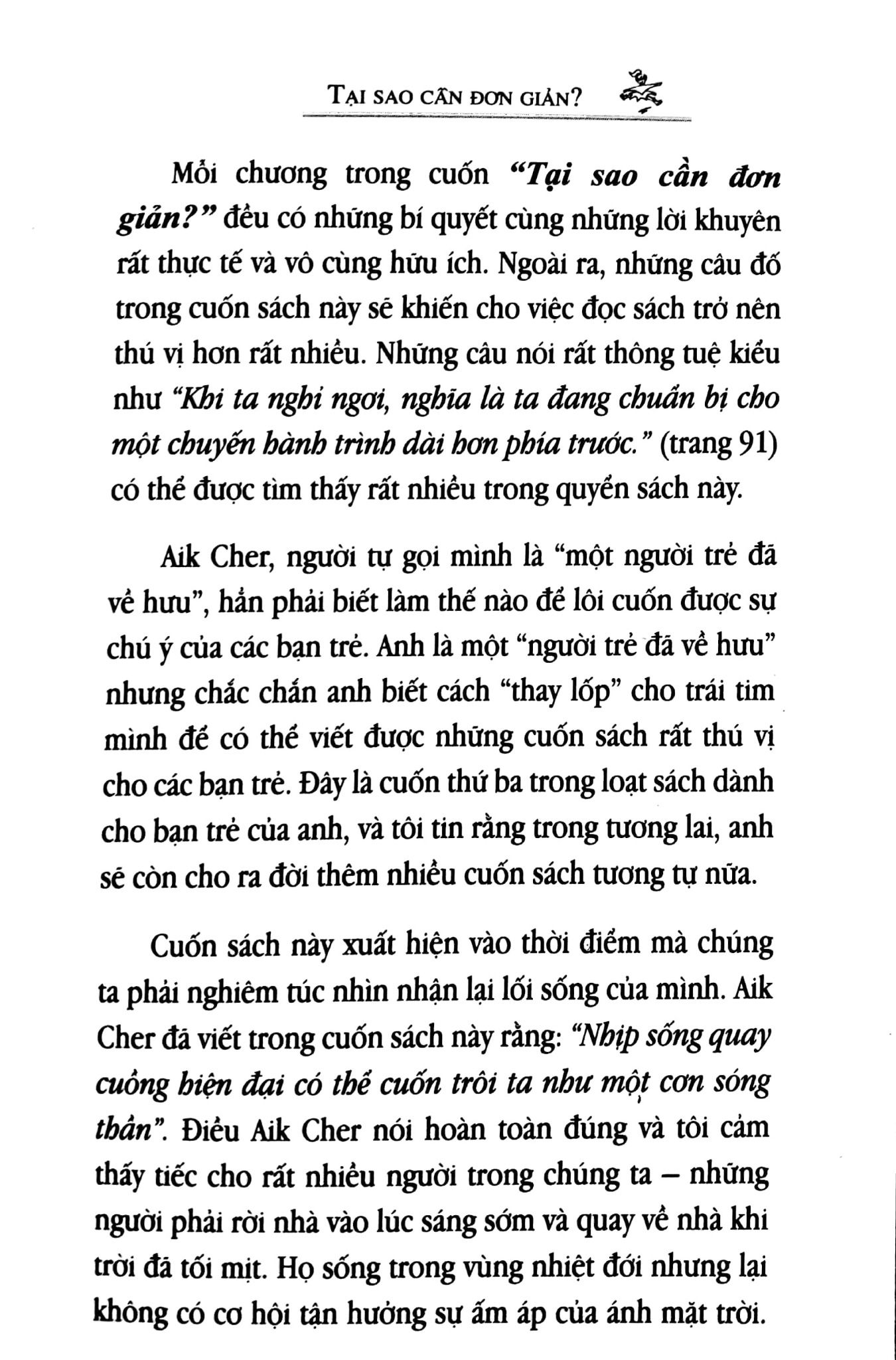 Tại Sao Cần Đơn Giản? (Khổ Nhỏ) - Teo Aik Cher – Bến Nghé Books