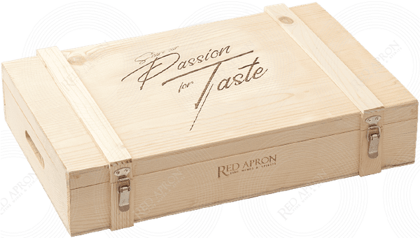 Red Apron Flat Wooden Box / 6 btls