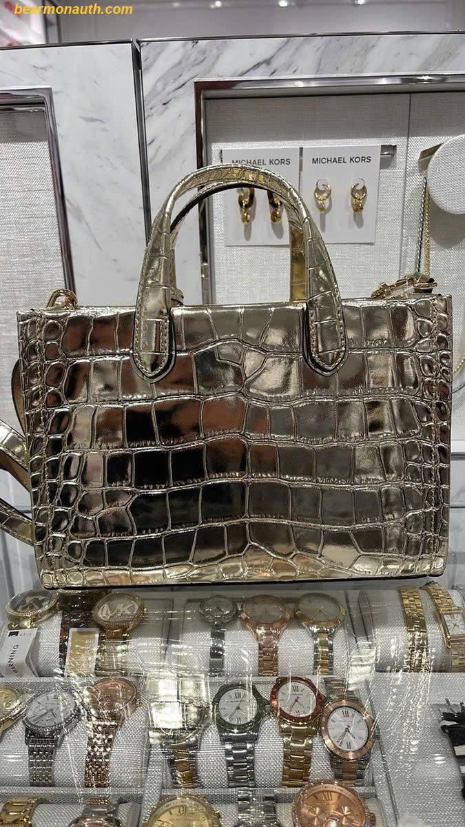 Túi Xách Michael Kors MK Gigi Small Metallic Crocodile Embossed Leathe – Bear Mon Auth