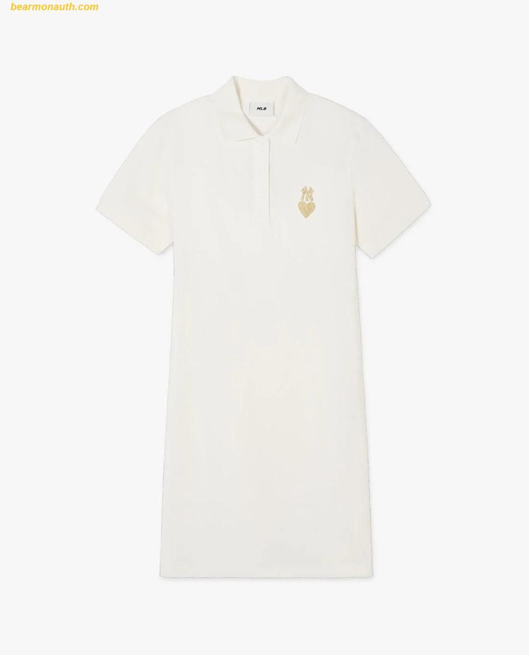 Đầm Polo MLB Basic mini Heart Piqué 3FOPH0143 Màu Trắng Tim Trắng ...