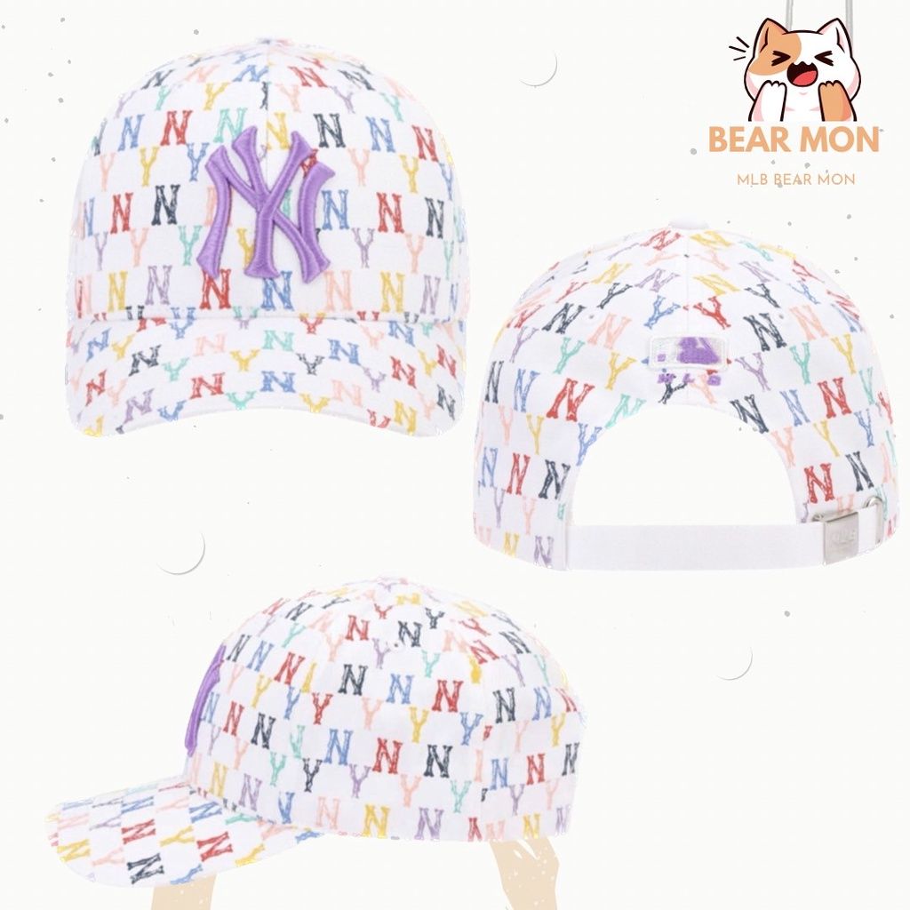 Mũ MLB Monogram Rainbow Structure Ball Cap New York Yankees 32CPFM111 ...