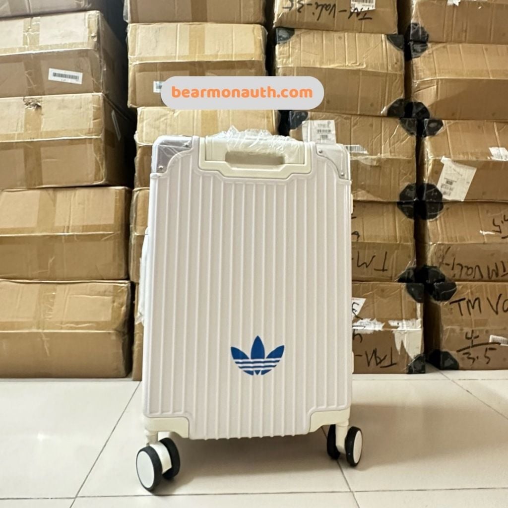 Vali ADIDAS Original Màu Trắng Logo Tam Giác 3 Sọc Màu Xanh Bear Mon A ...