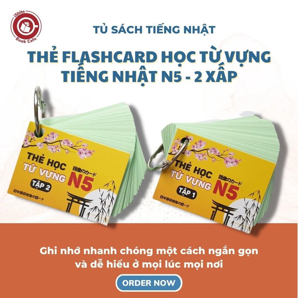 Thẻ Học Flashcard Từ Vựng Tiếng Nhật N5 - 2 xấp