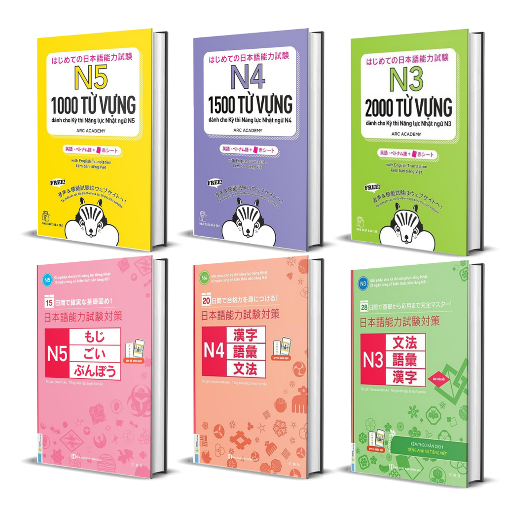 Combo Sách Tổng Ôn Kiến Thức N5-N4-N3