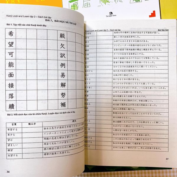 Combo Kanji Look and Learn N3, N2 - 560 Kanji (SGK + SBT)
