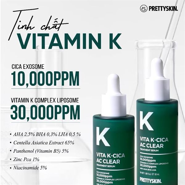 Serum Prettyskin Vita K-Cica Ac Clear Treatment 50MLSerum Prettyskin Vita K-Cica Ac Clear ...