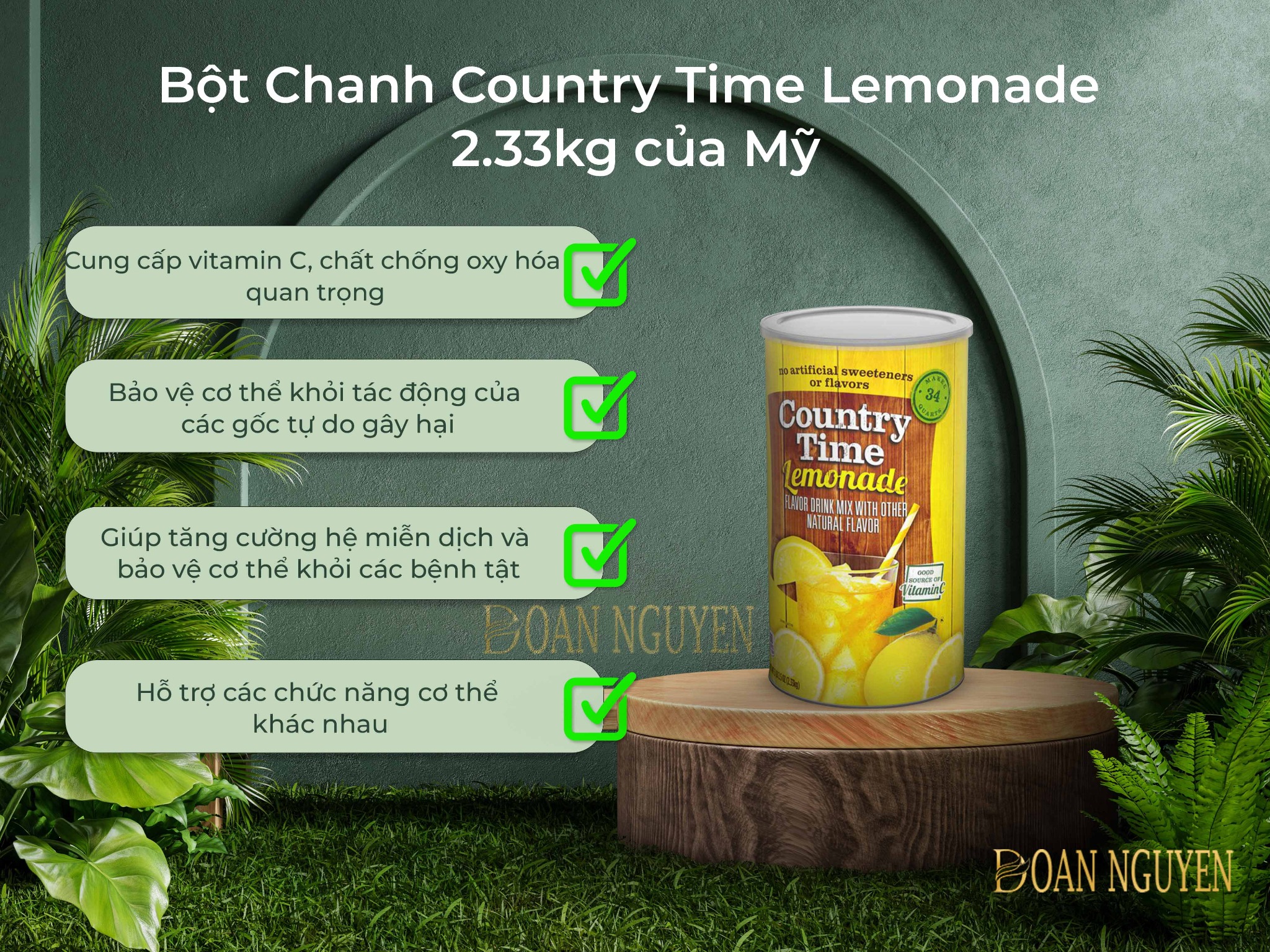 Bột Chanh Country Time Lemonade 2.33kg của MỹBỘT CHANH TANG 2.33kg – doannguyenvn
