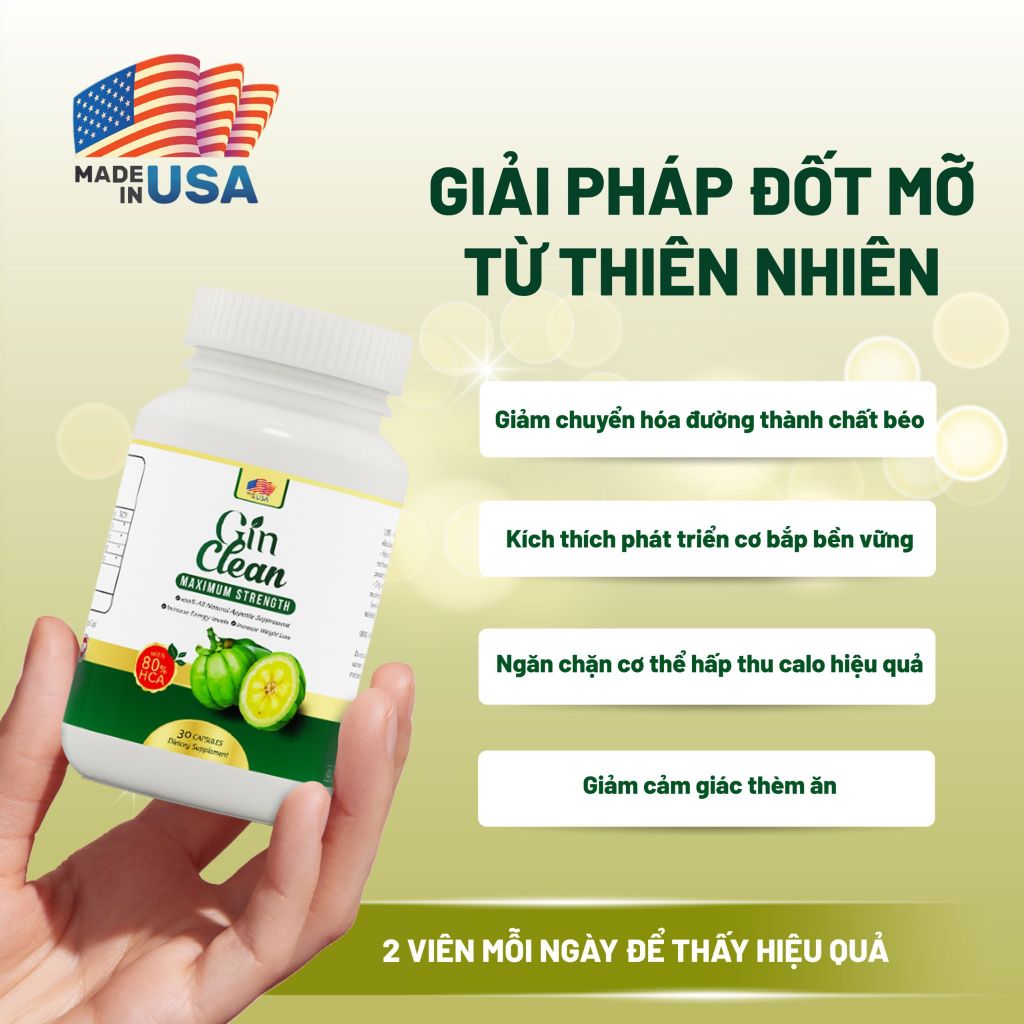 Viên Uống Đốt Mỡ Siết Cơ Cấp Tốc Gin Clean Made In USA Hộp 30 viênĐốt Mỡ Gin Clean Made In USA ...