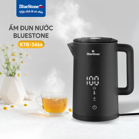Ấm Siêu Tốc BlueStone KTB-3466 2 Lớp, Cảm Ứng Đèn Led, 1.5 Lít 2200W