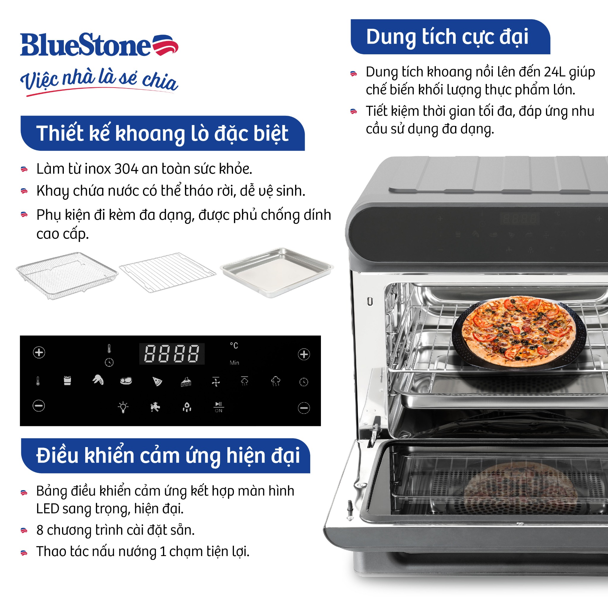 Nồi Chiên Không Dầu BlueStone AFB-5895 24L – BlueStone Việt Nam