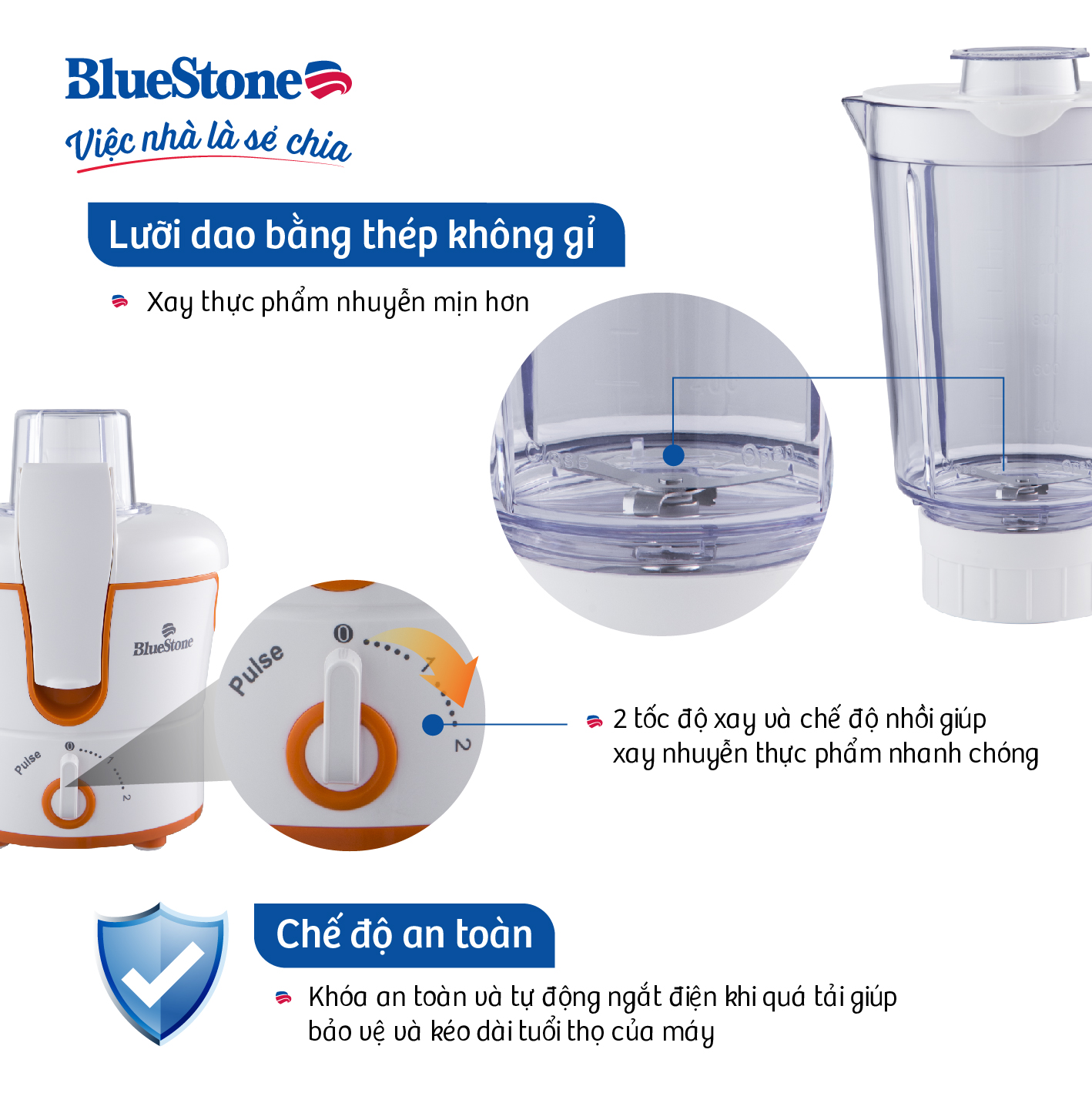 Máy Xay Sinh Tố BlueStone BLB-5343 1 Lít 250W