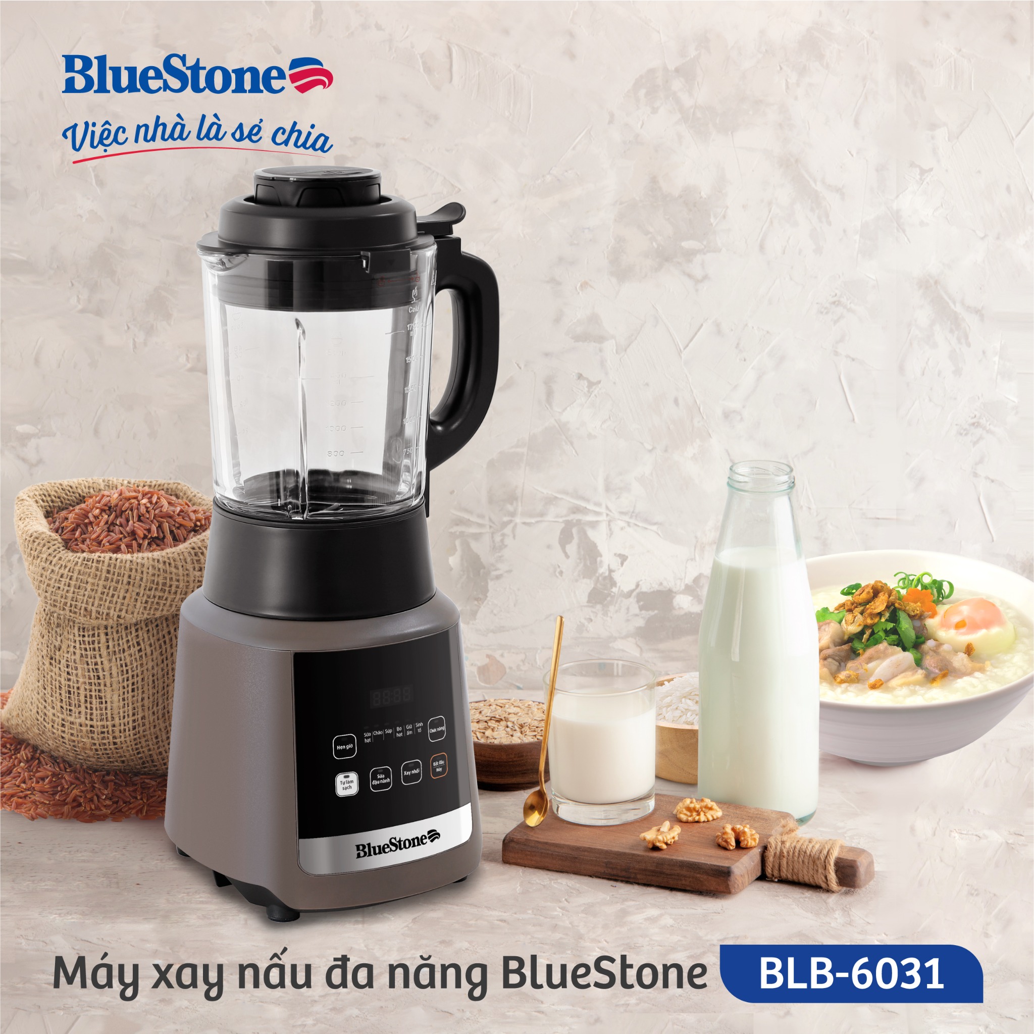 Máy Làm Sữa Hạt Xay Nấu Đa Năng Bluestone BLB-6031 1.75 Lít – BlueStone Việt Nam