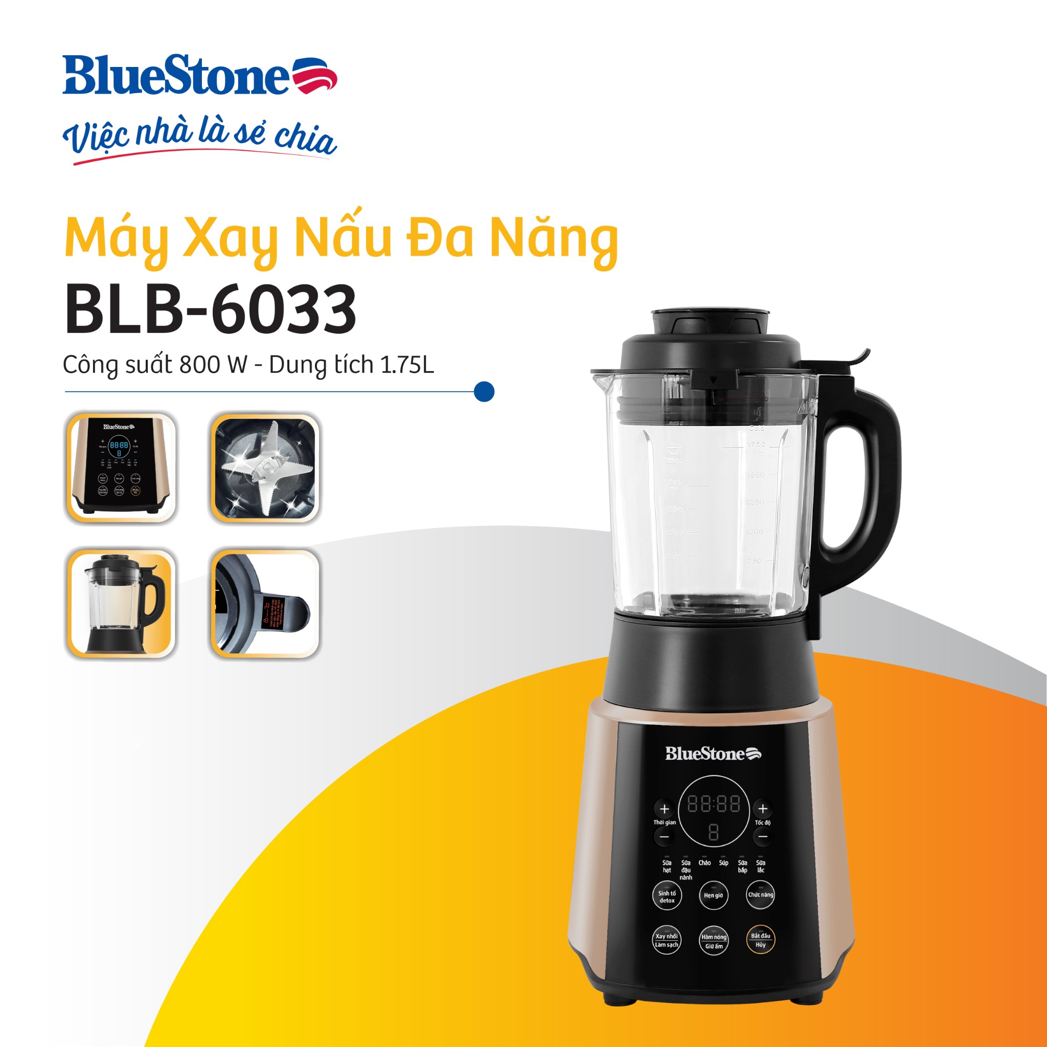 Máy Làm Sữa Hạt Xay Nấu Đa Năng BlueStone BLB-6033 1.75 Lít – BlueStone Việt Nam