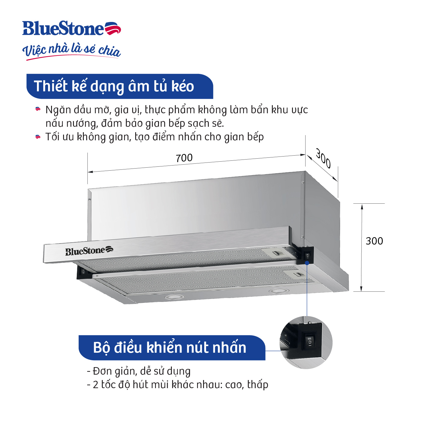 Máy Hút Mùi BlueStone HOB-8725 – BlueStone Việt Nam