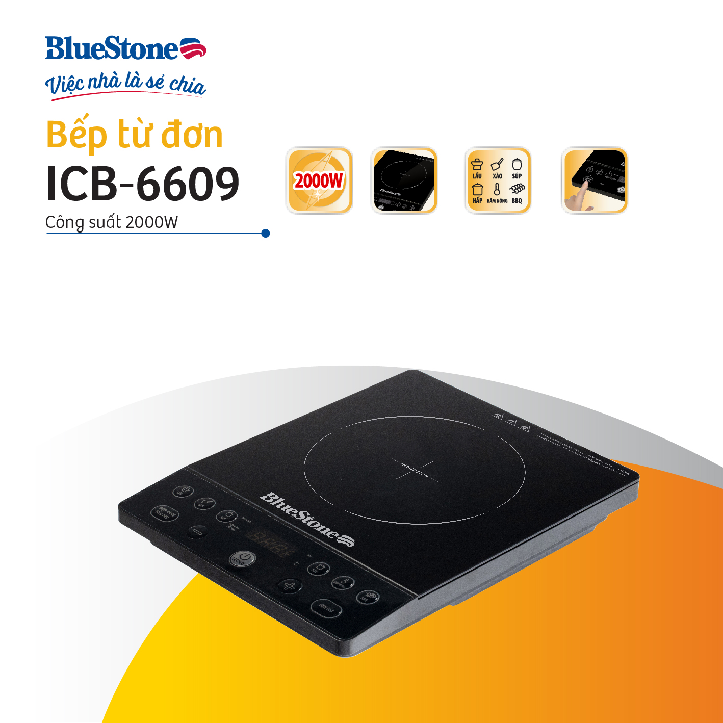 Bếp Từ Đơn BlueStone ICB-6609 2000W – BlueStone Việt Nam