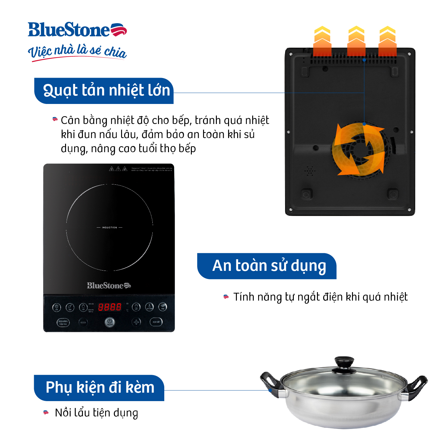 Bếp Từ Đơn BlueStone ICB-6609 2000W – BlueStone Việt Nam