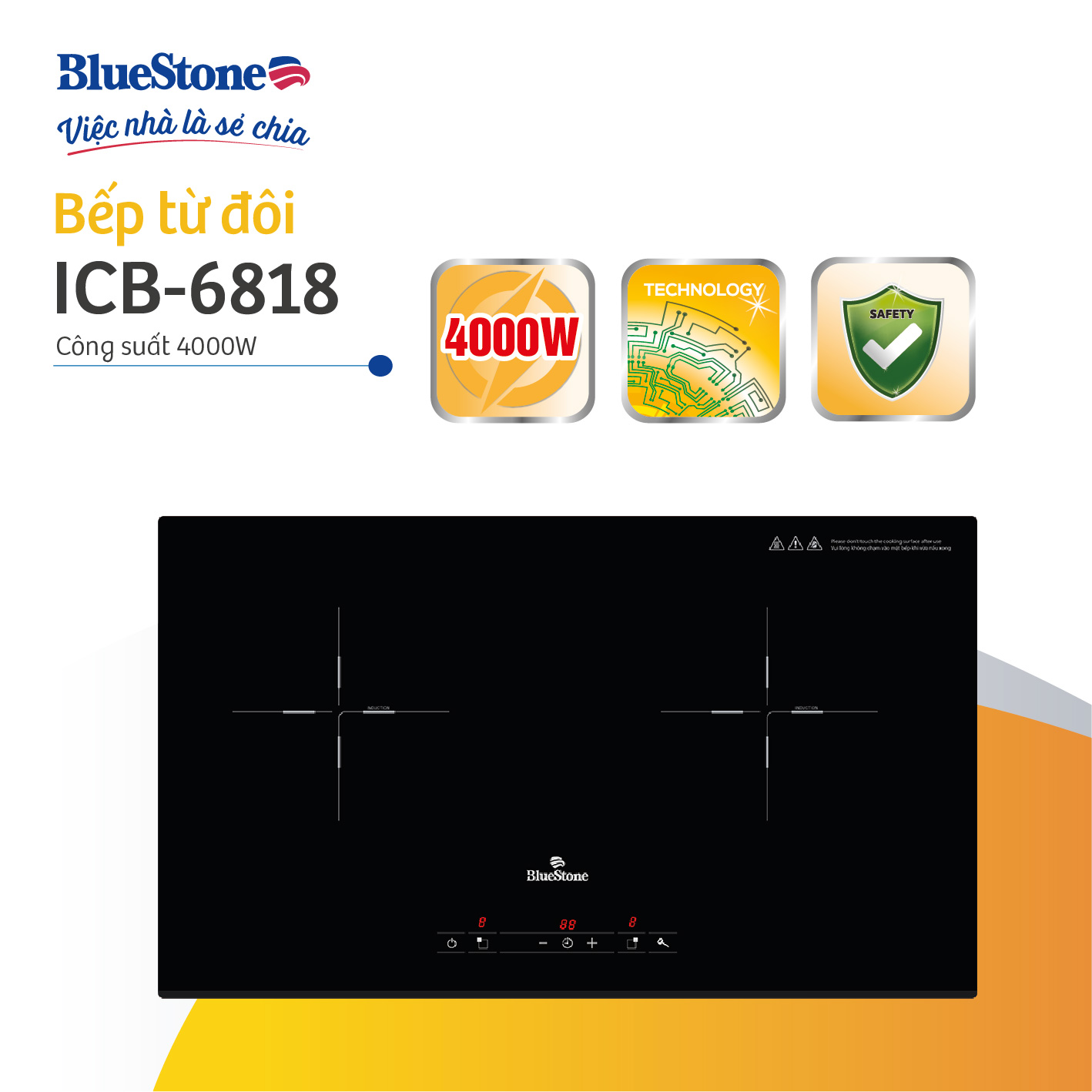 Bếp Từ Đôi BlueStone ICB-6818 4000W – BlueStone Việt Nam