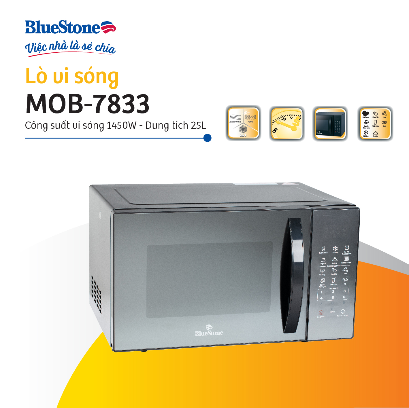 Lò Vi Sóng BlueStone MOB-7833, dung tích 25L – BlueStone Việt Nam