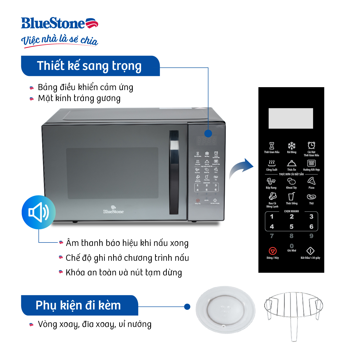 Lò Vi Sóng BlueStone MOB-7833, dung tích 25L – BlueStone Việt Nam