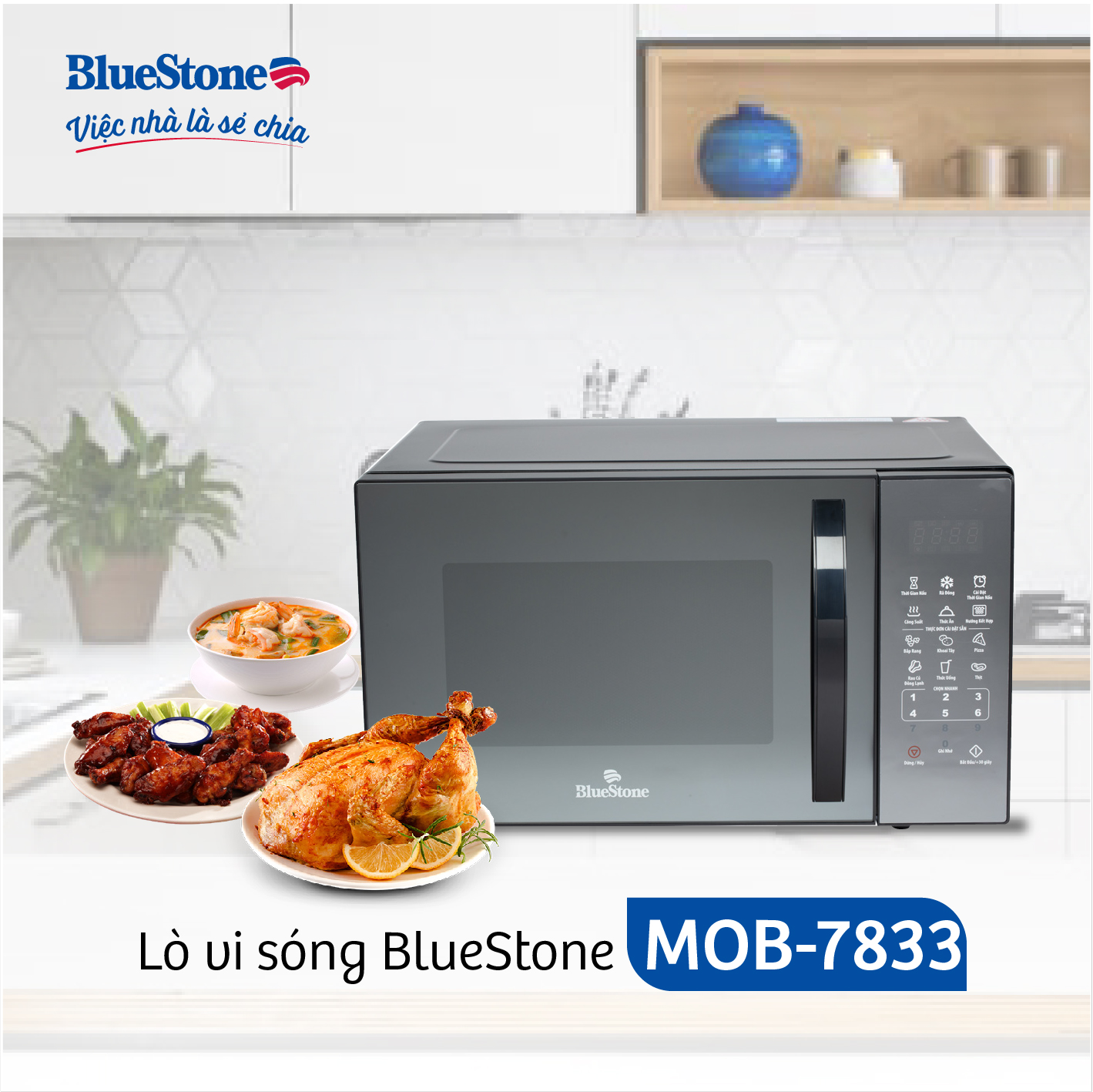 Lò Vi Sóng BlueStone MOB-7833, dung tích 25L – BlueStone Việt Nam