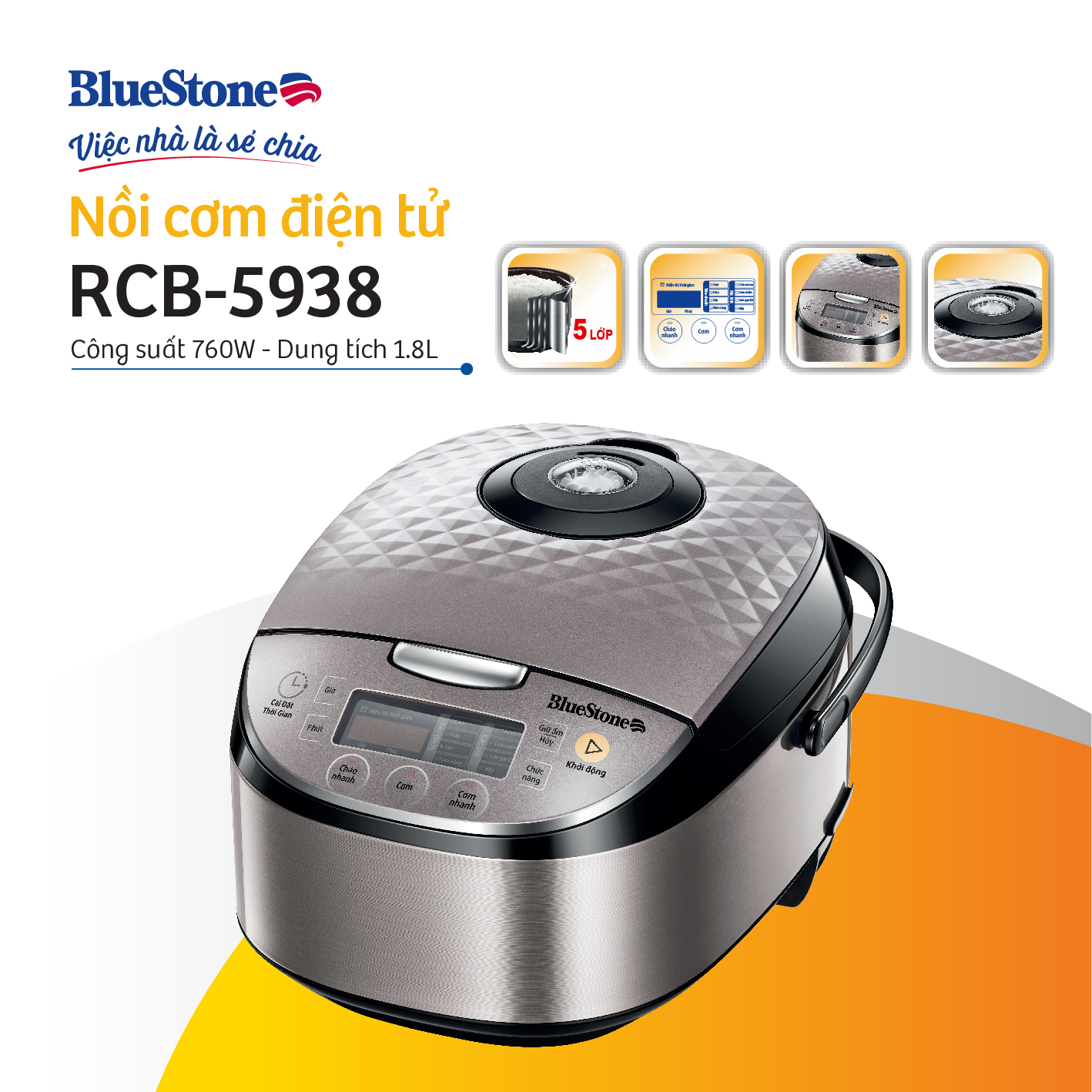 Nồi Cơm Điện BlueStone RCB-5938 1.8L – BlueStone Việt Nam