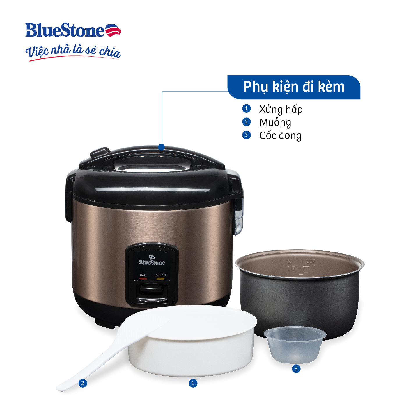 Nồi Cơm Điện Tử BlueStone RCB-5512 1.2L