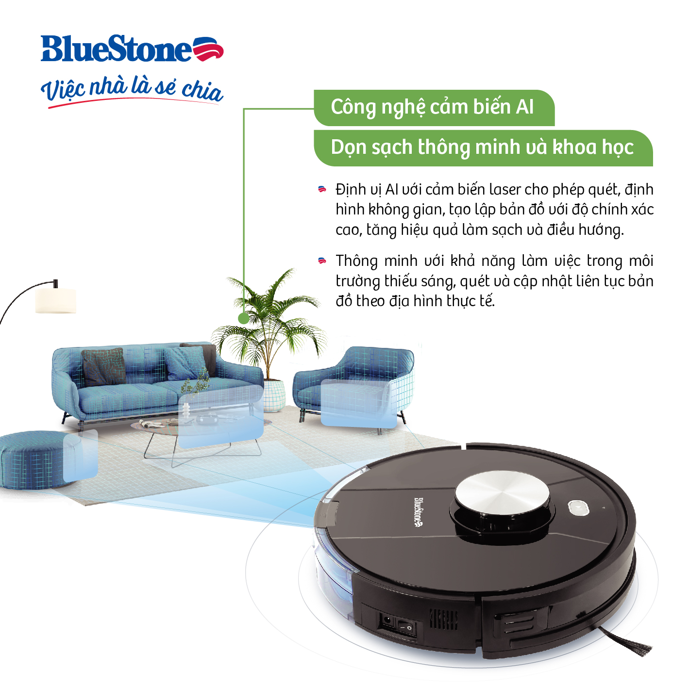Robot hút bụi BlueStone RVB-9731 - Chuyên gia chăm sóc tổ ấm BlueStone ...