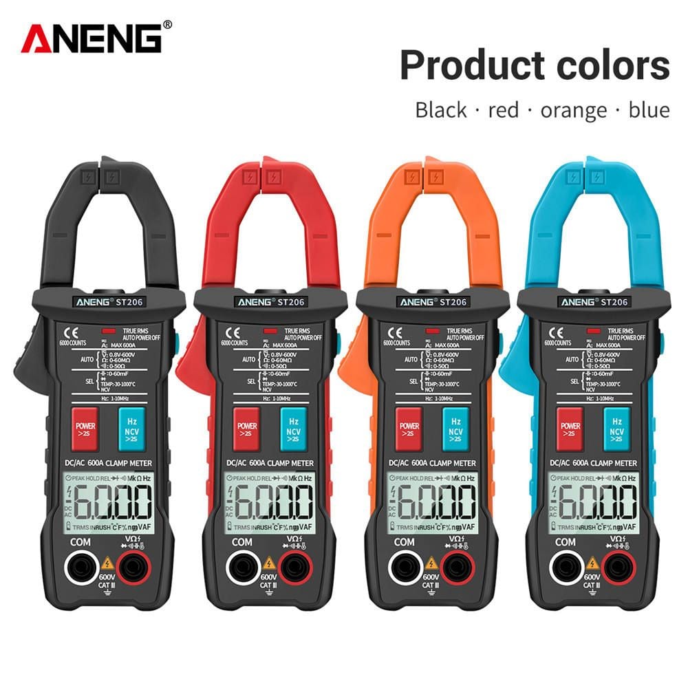 Aneng St206 Kỹ Thuật Số Clamp Meter Multimeter 6000 Counts True Rms Am ...