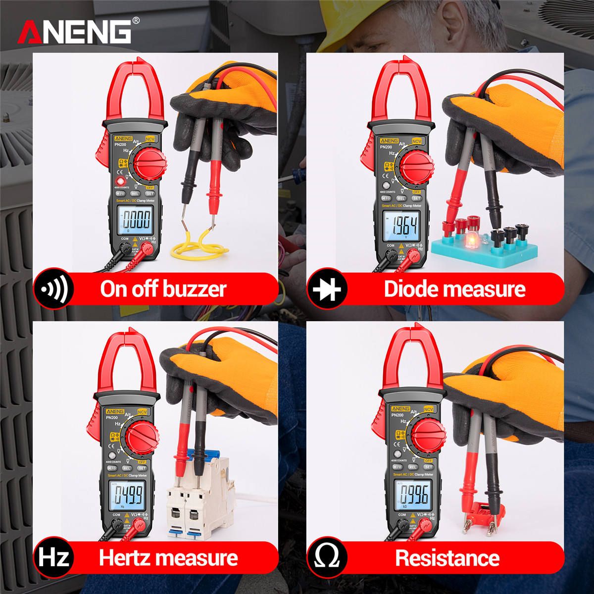 Aneng Đồng Hồ Kẹp Kỹ Thuật Số Pn200 Đồng Hồ Vạn Năng Dc/ac 600a Hiện T ...