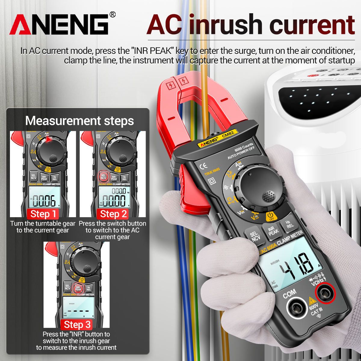 Aneng Đồng Hồ Kẹp Kỹ Thuật Số Cm82 Đồng Hồ Vạn Năng Điện Áp Dòng Điện ...