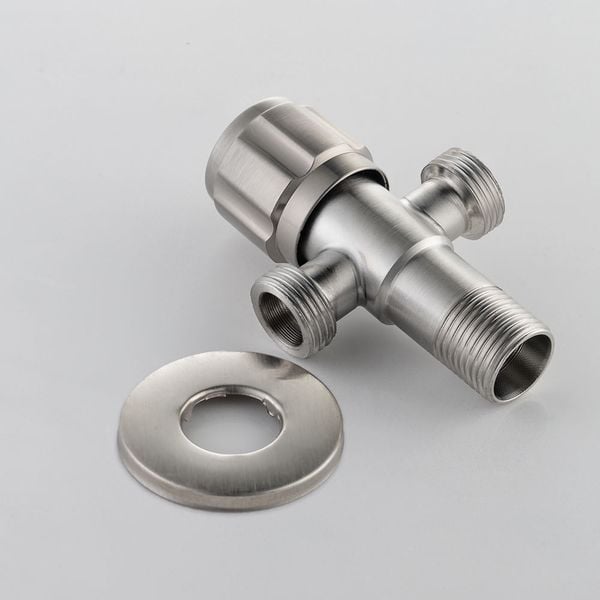 Tb-1509 Sus304 Thép Không Gỉ Dừng Vệ Sinh Kran Đòn Bẩy Đôi 2 Van Góc K ...