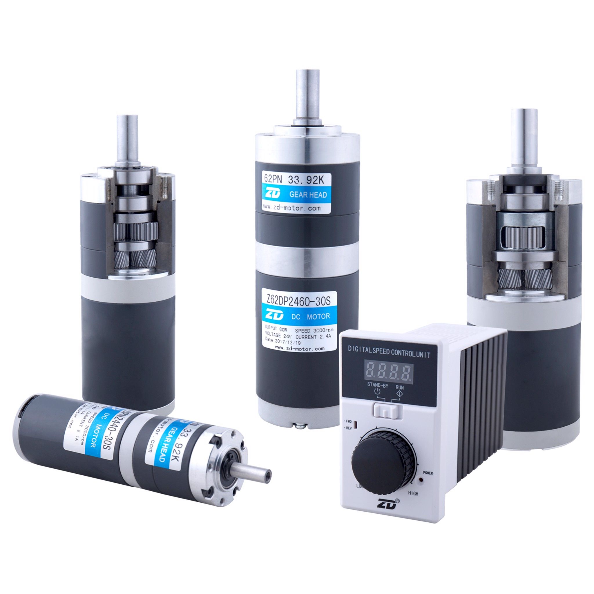 Zd High Torque Low Noise 24 Volt 48v 10w-100w 200w 300watt Electric Dc ...
