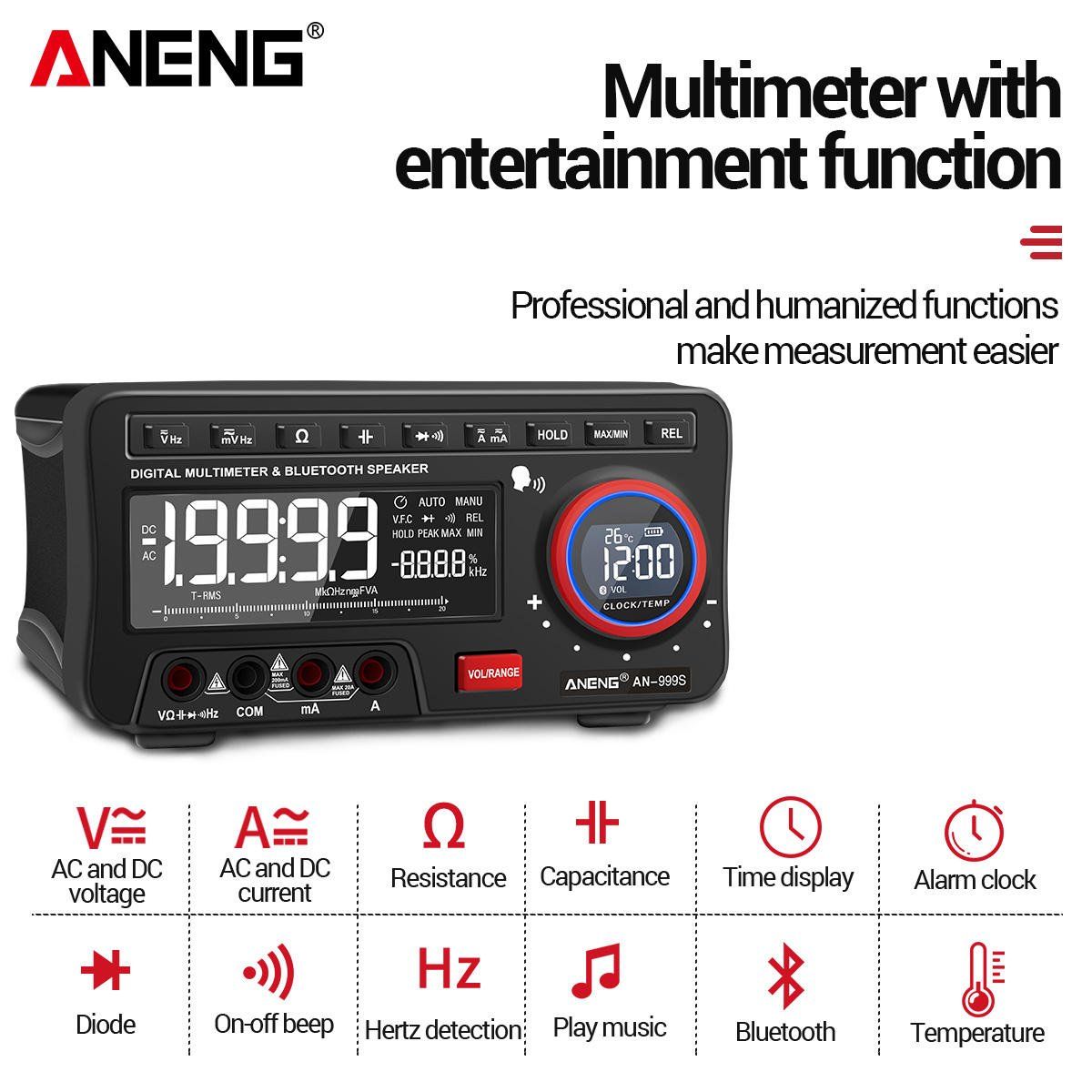 Máy Đo Điện Đa Năng Aneng An999s,Máy Đo Bóng Bán Dẫn Tự Động Rms Thật ...