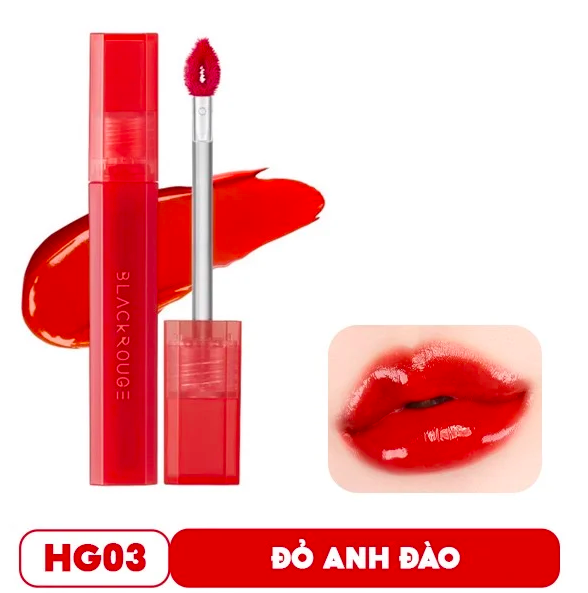 Son Tint Bóng Black Rouge Siêu Lì Có Màu Hg08 Đỏ Gạch Cố điển