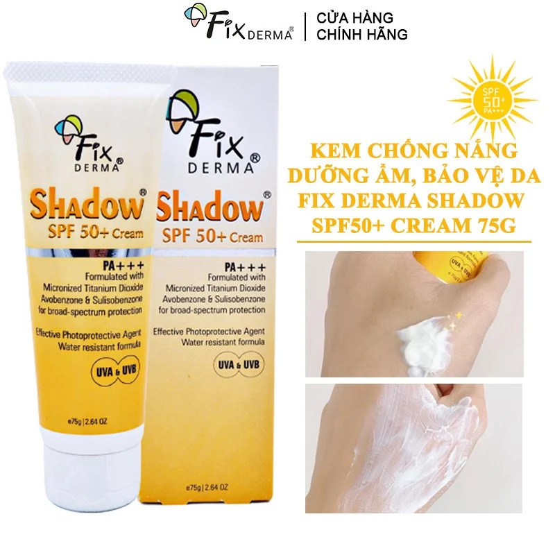 Kem Chống Nắng Fixderma Shadow SPF50+ Dưỡng Ẩm & Bảo Vệ Da 75g