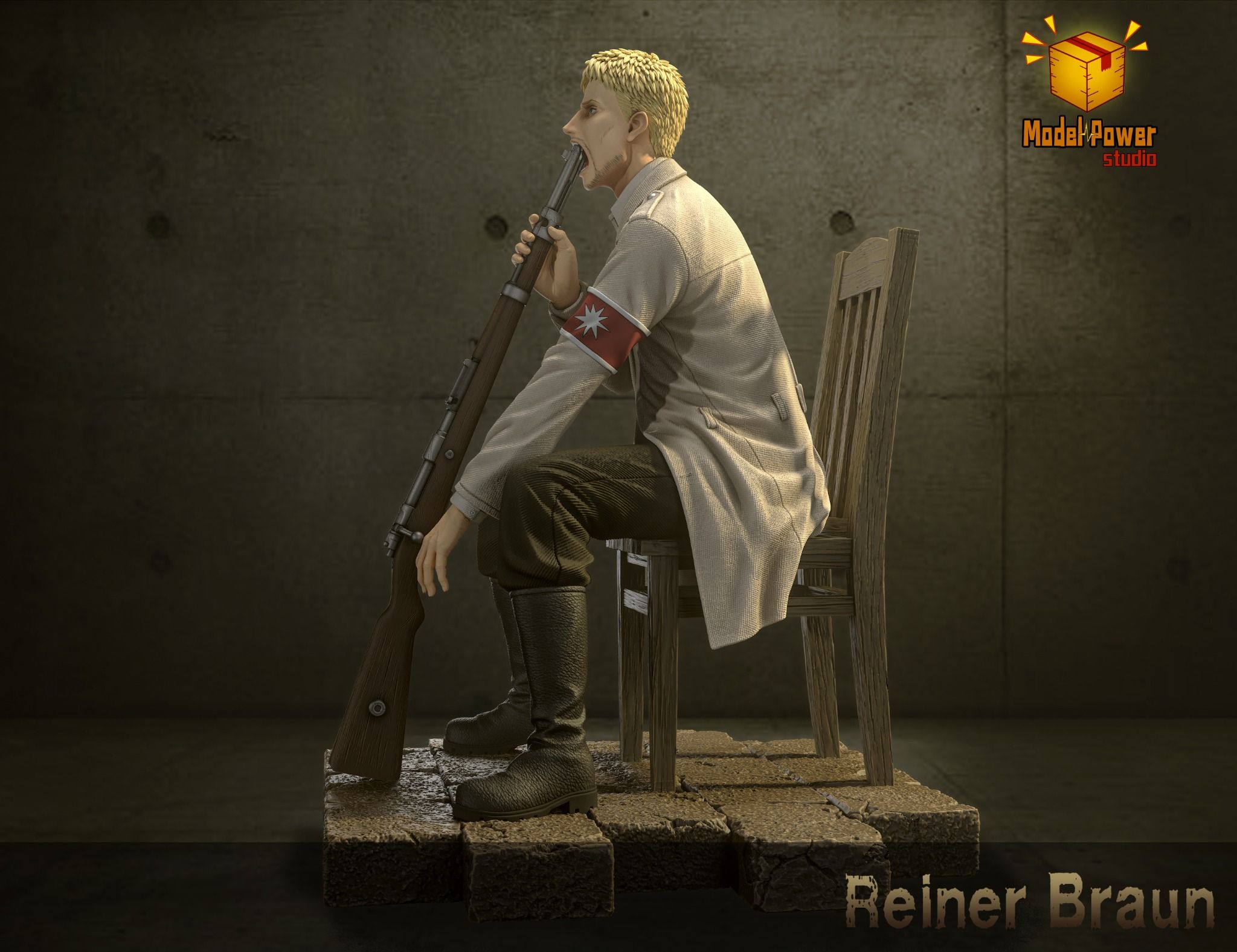 Model Power Studio - Reiner Braun - Attack on titan – Flash Resin Shop